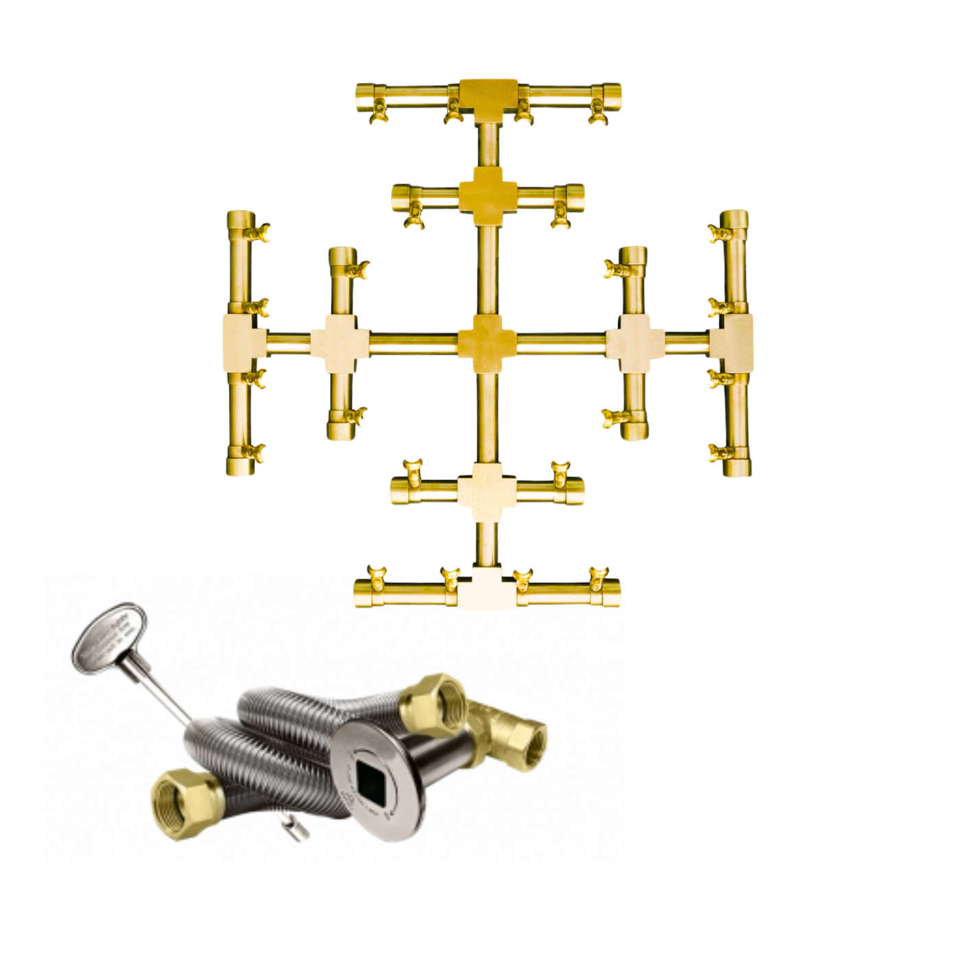 FireGear Pro Series Brass Sowflake Burner For Round & Square Fire Pit ...