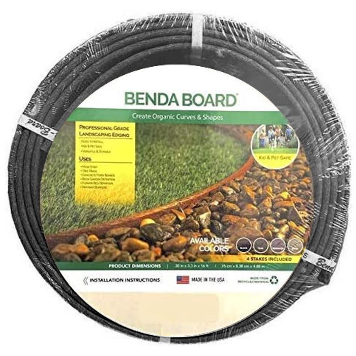 Landscape & Garden Thick Bender Board Edging Kit 3.3" x 16'ft Black ...
