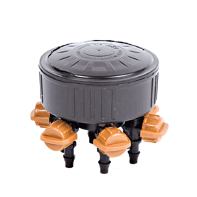 6-Plant Adjustable Drip Irrigation & Hydroponics Bubbler Manifold on 1 ...