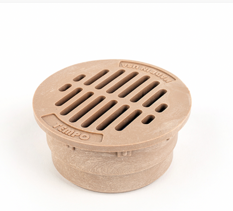 USA Made 3" Inch Outdoor Round Flat Drain Grate Cover, Green, Black, T ...